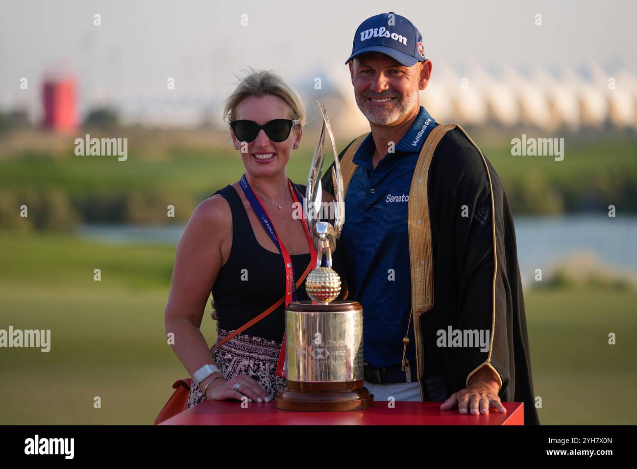 Paul Waring and his wife pose with the trophy during the awards ...