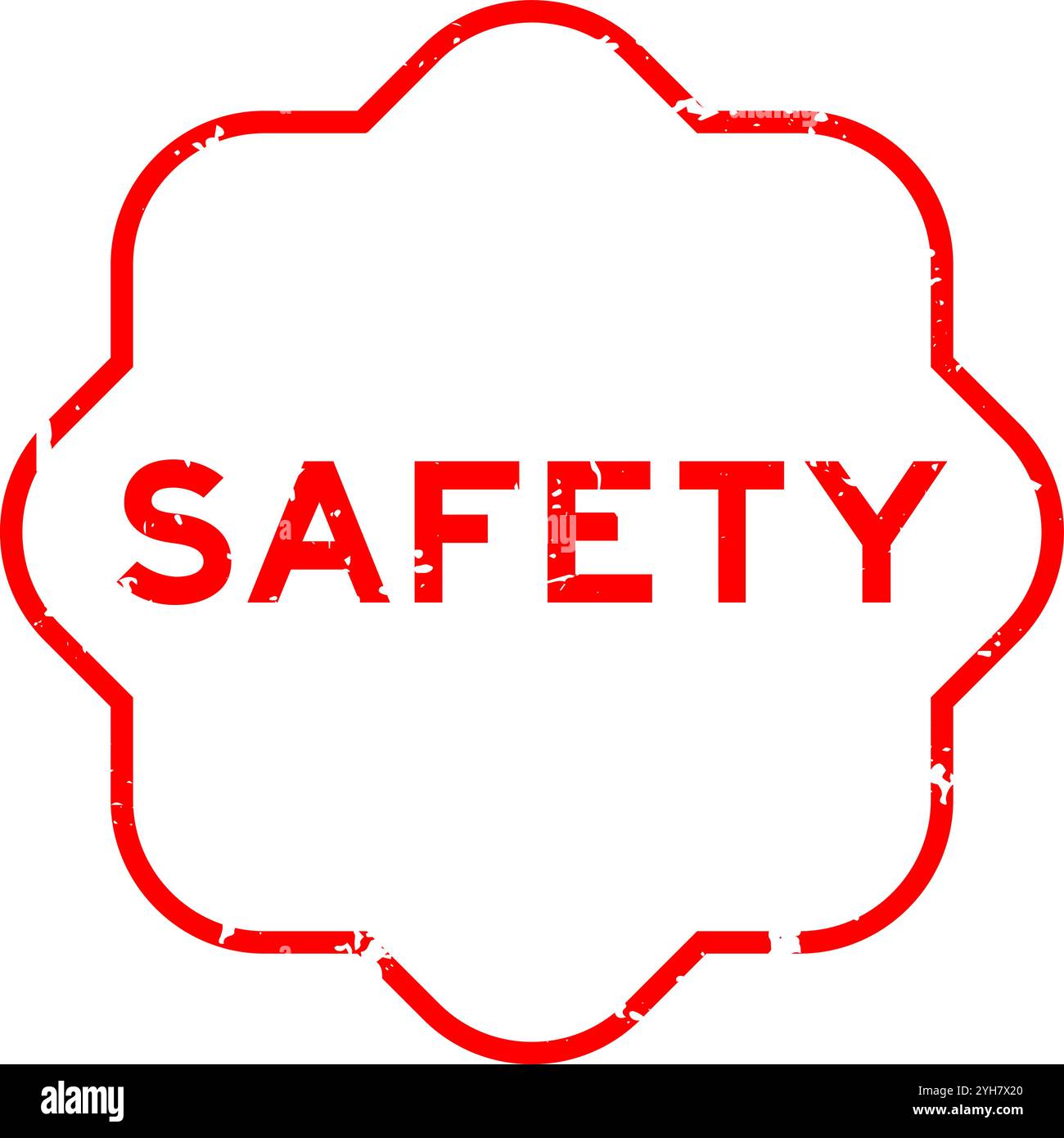 Grunge red safety word rubber seal stamp on white background Stock ...