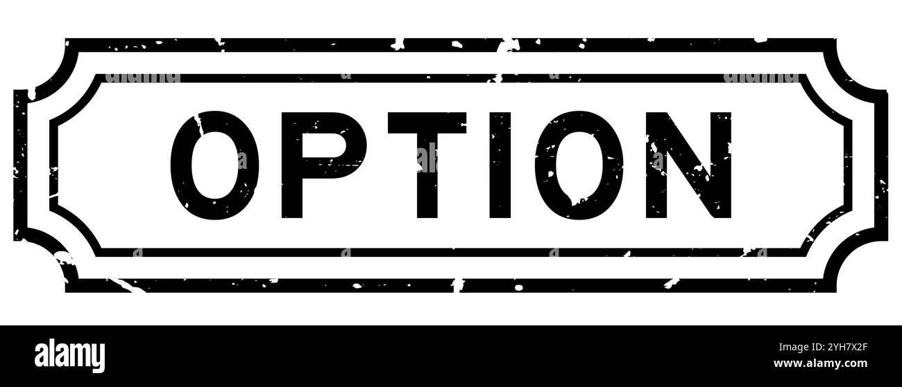 Grunge black option word rubber seal stamp on white background Stock ...