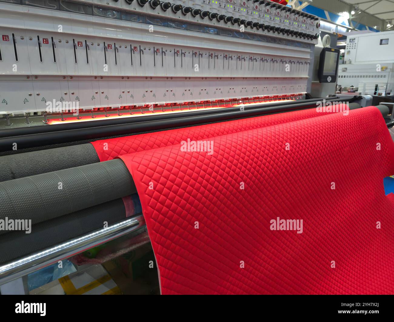 Mattress Quilting Machine. Textile industry Stock Photo - Alamy