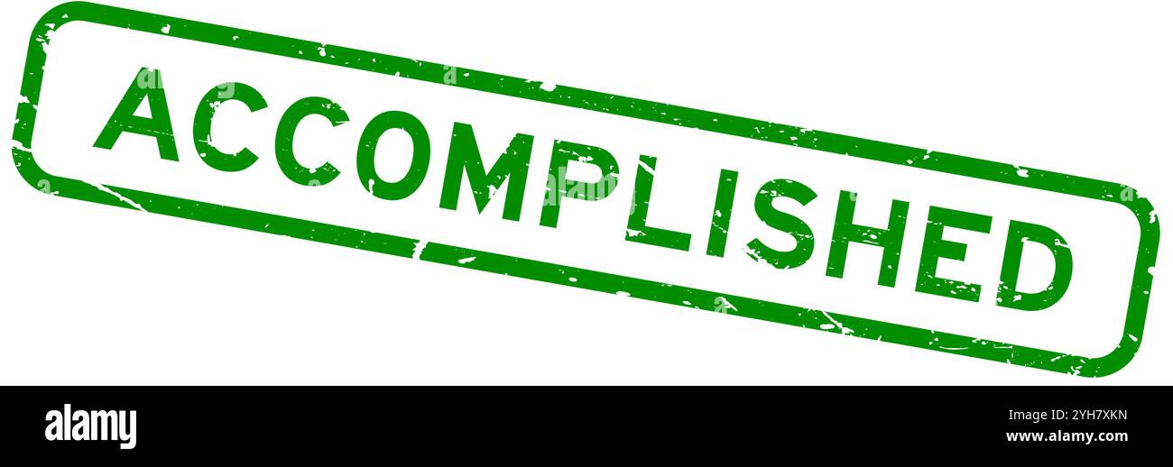 Grunge green accomplished word square rubber seal stamp on white background Stock Vector Image ...