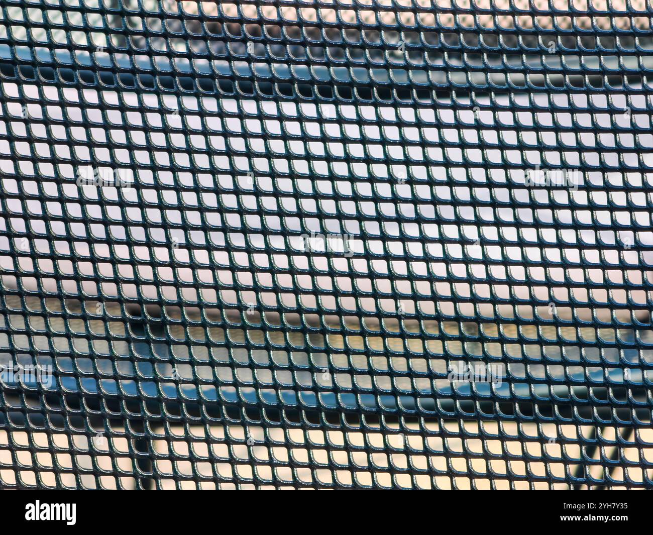 Geometric Back Support: Metal Chair Grid Design Stock Photo - Alamy