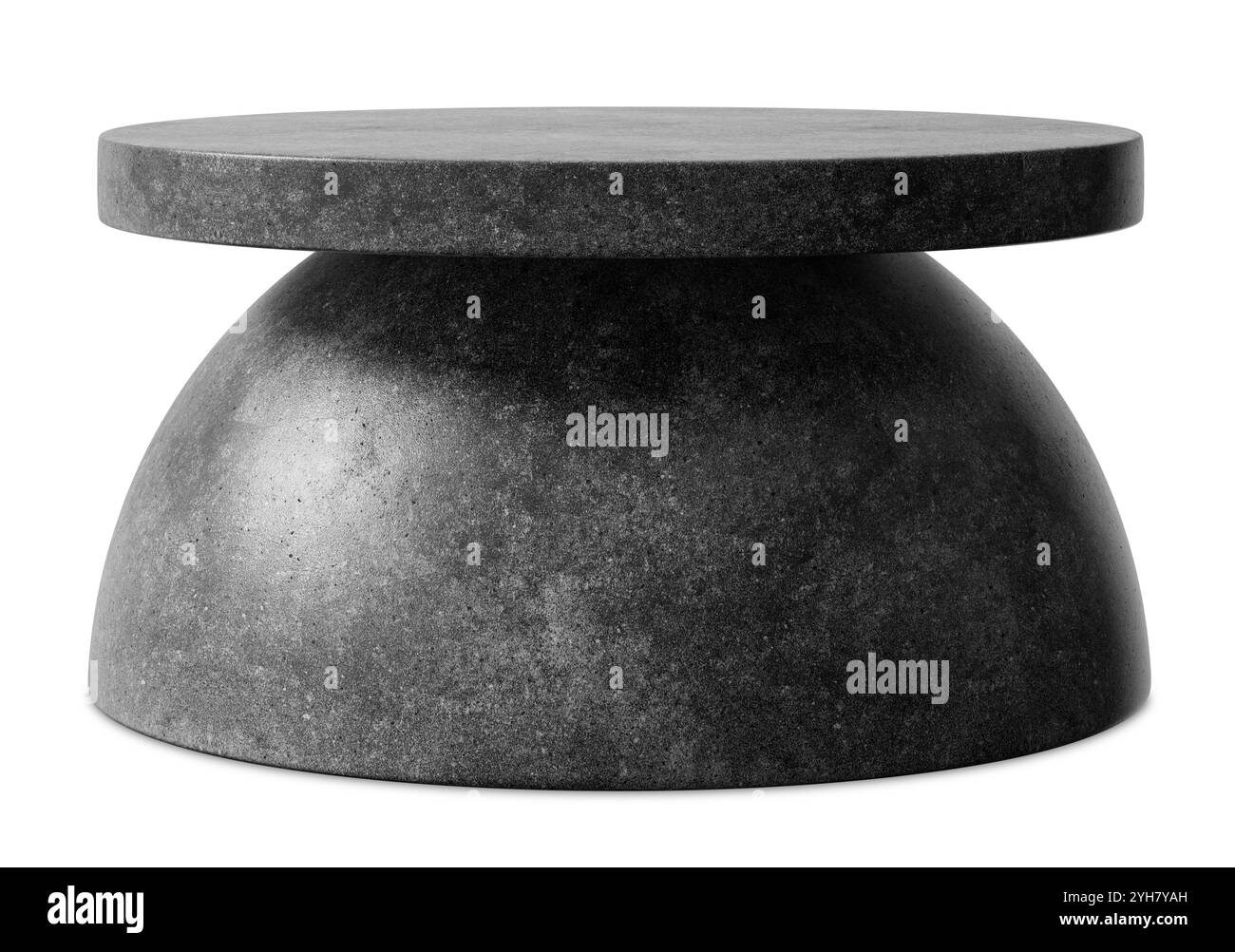 Minimalistic concrete podium isolated on white background. Front view ...