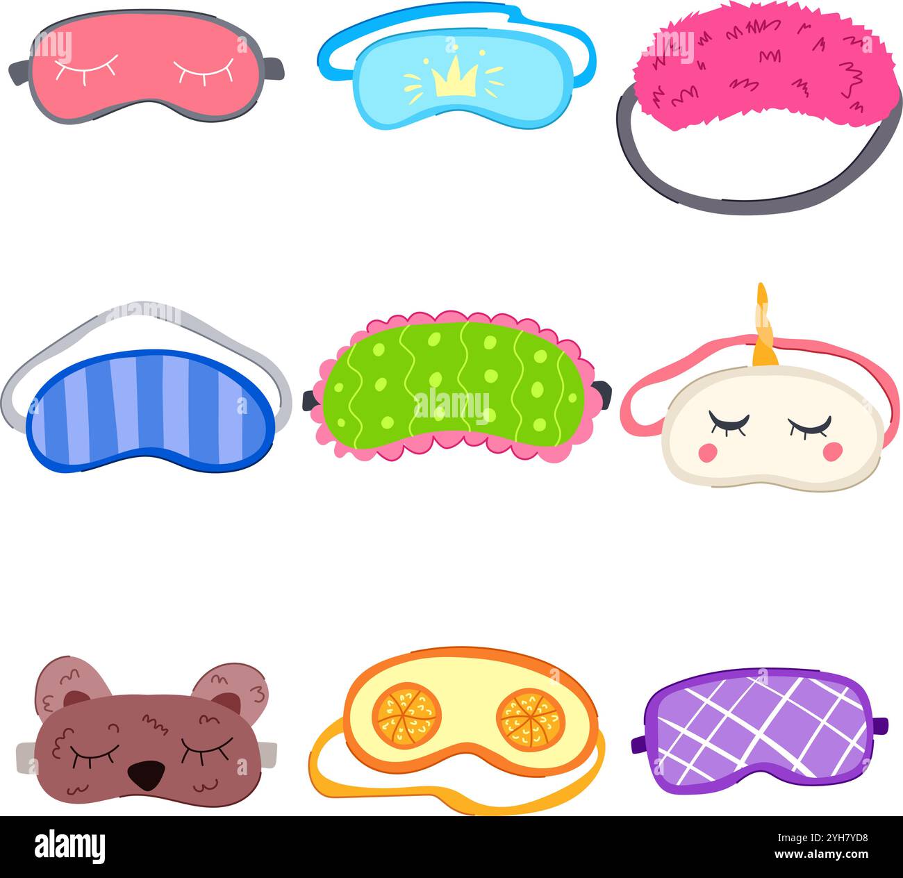 sleep mask eye set cartoon vector illustration Stock Vector Image & Art ...