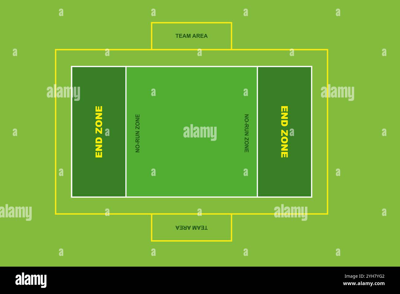 vector illustration of beach flag football field top view with training ...