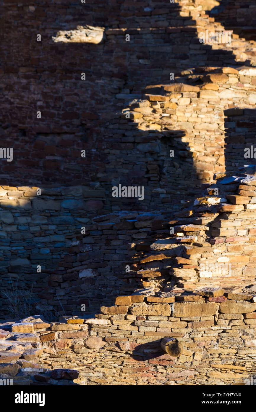 Light on the walls at Pueblo Bonito create an abstract photo in Chaco ...