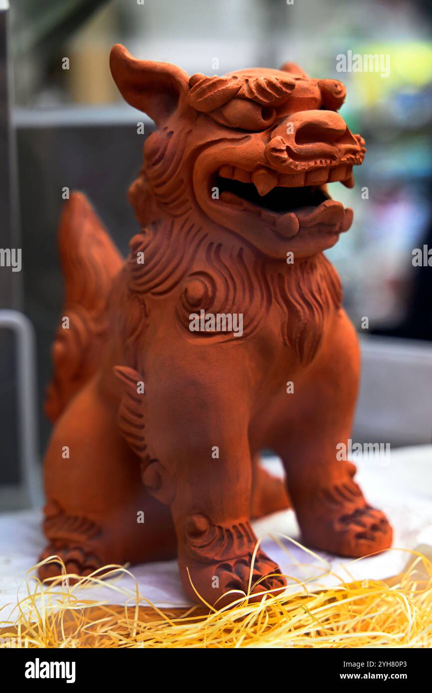 Terracotta Lion Japan Stock Photo - Alamy