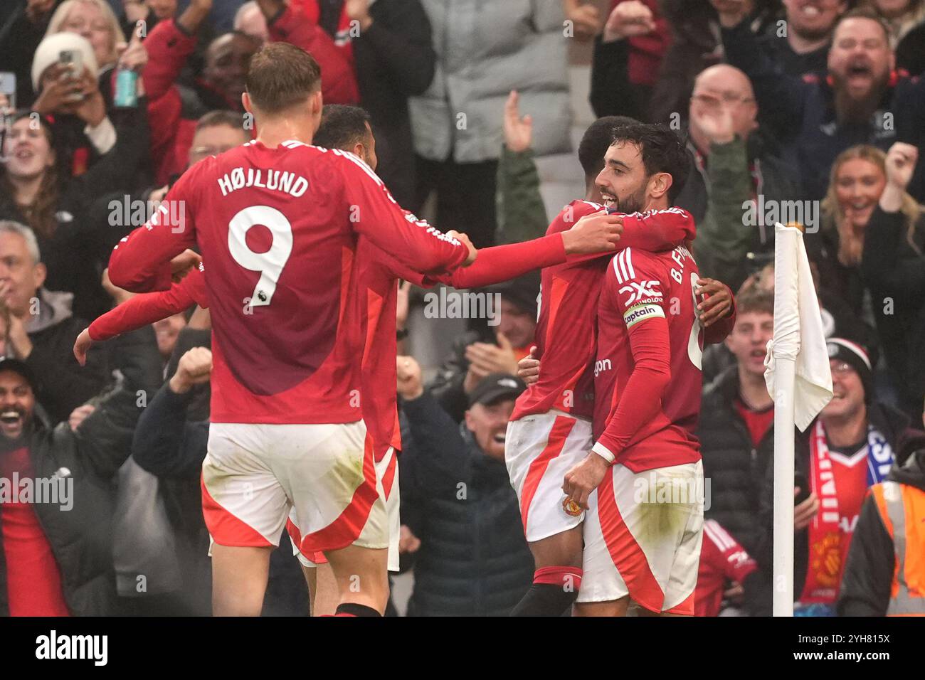 Manchester United's Bruno Fernandes celebrates scoring their side's ...