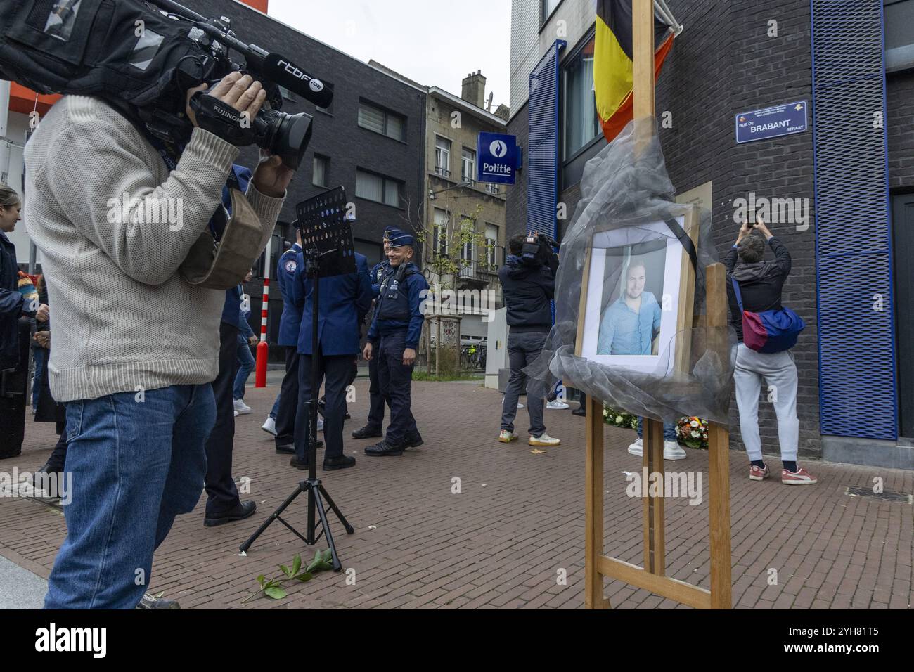 This picture shows A commemoration of the death of police officer ...