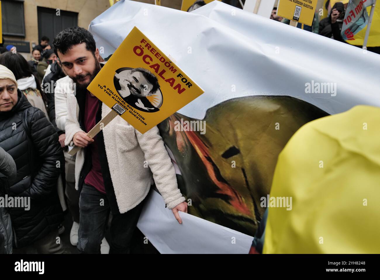 London, England, UK. 10th Nov, 2024. Supporters of the Kurdish People's ...
