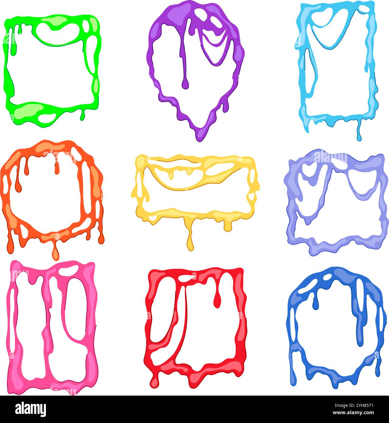 slime frame set cartoon vector illustration Stock Vector Image & Art ...