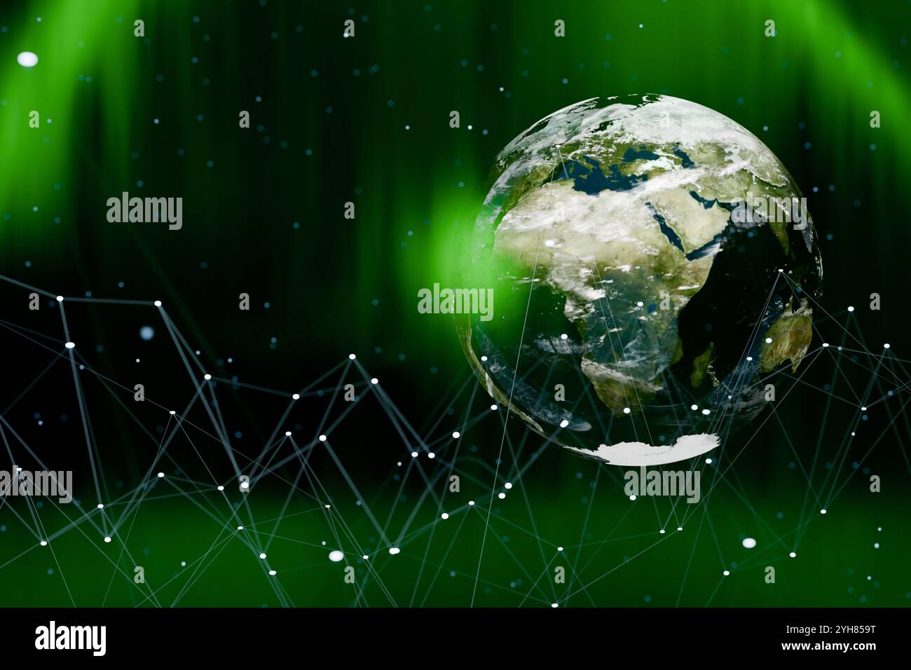 A digital depiction of Earth.Ecological concept, sustainable ...