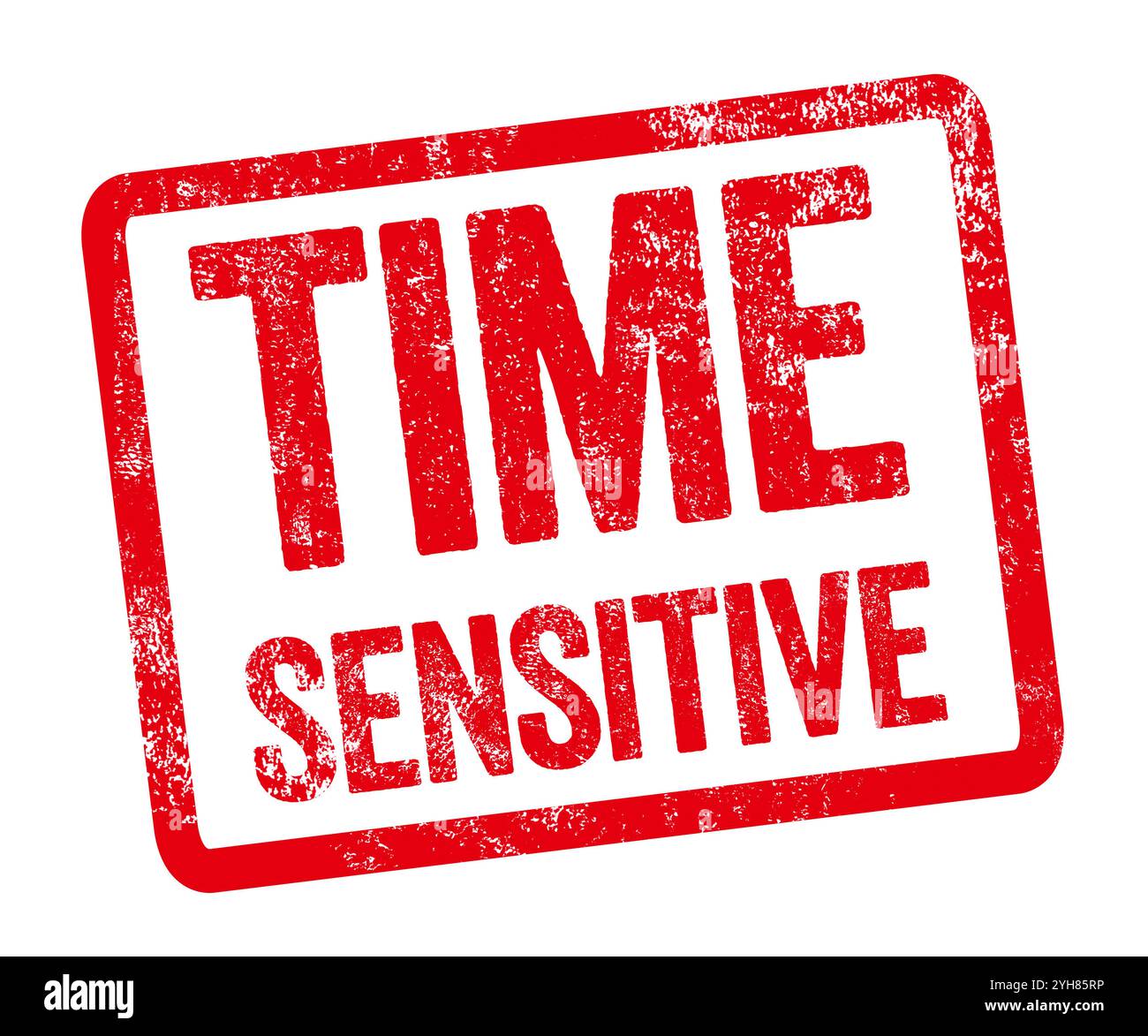 Red stamp on a white background - Time sensitive Stock Photo - Alamy