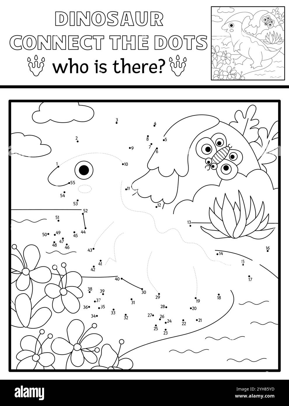 Vector black and white dot-to-dot and color activity with ...