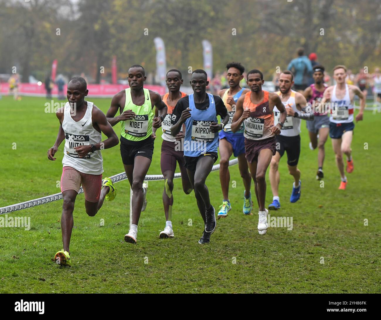 Vincent Mutai of Kenya competing in the senior men’s race at the Cardiff Cross Challenge inc ...