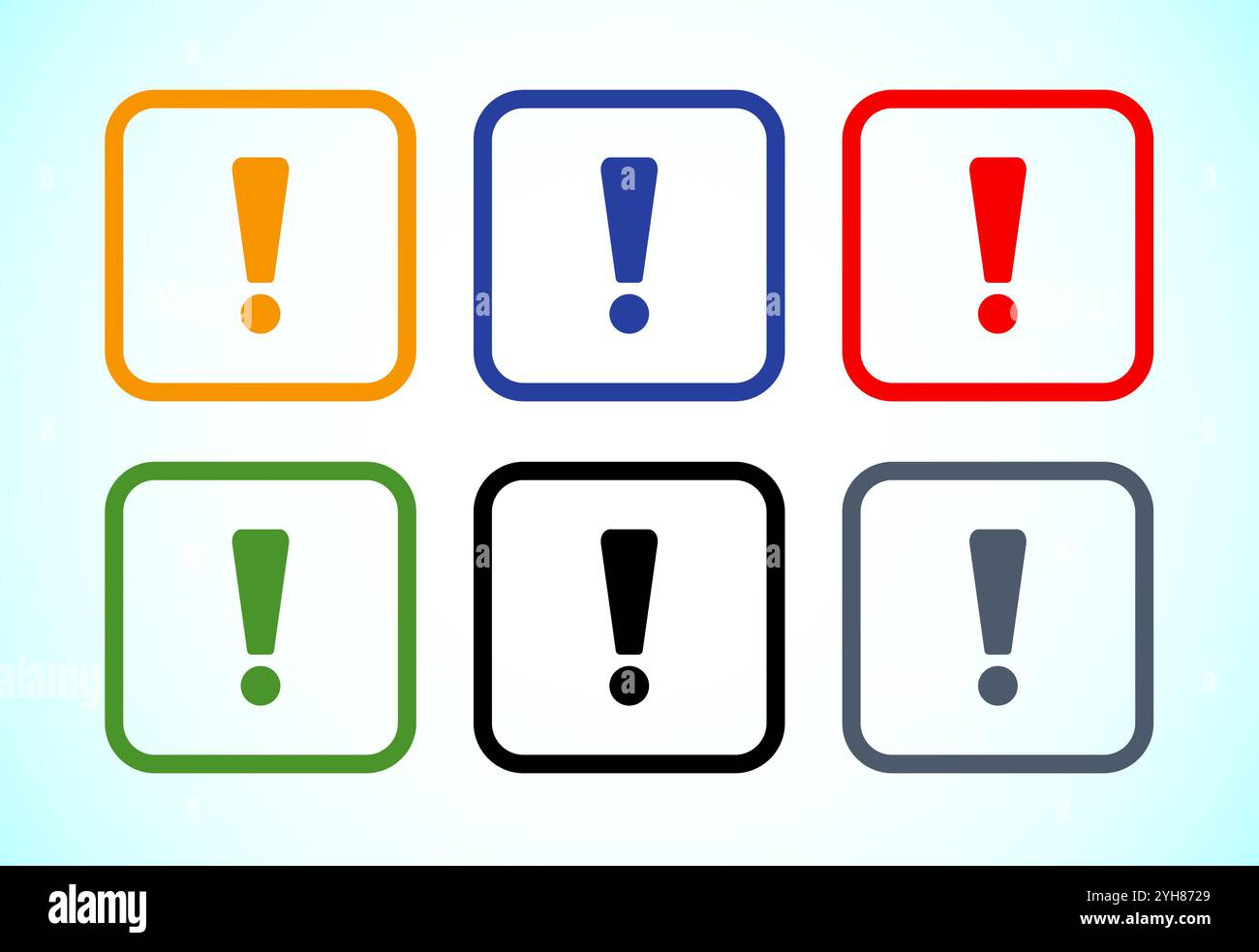 Exclamation mark icon design, Caution and warning icon set Stock Vector ...