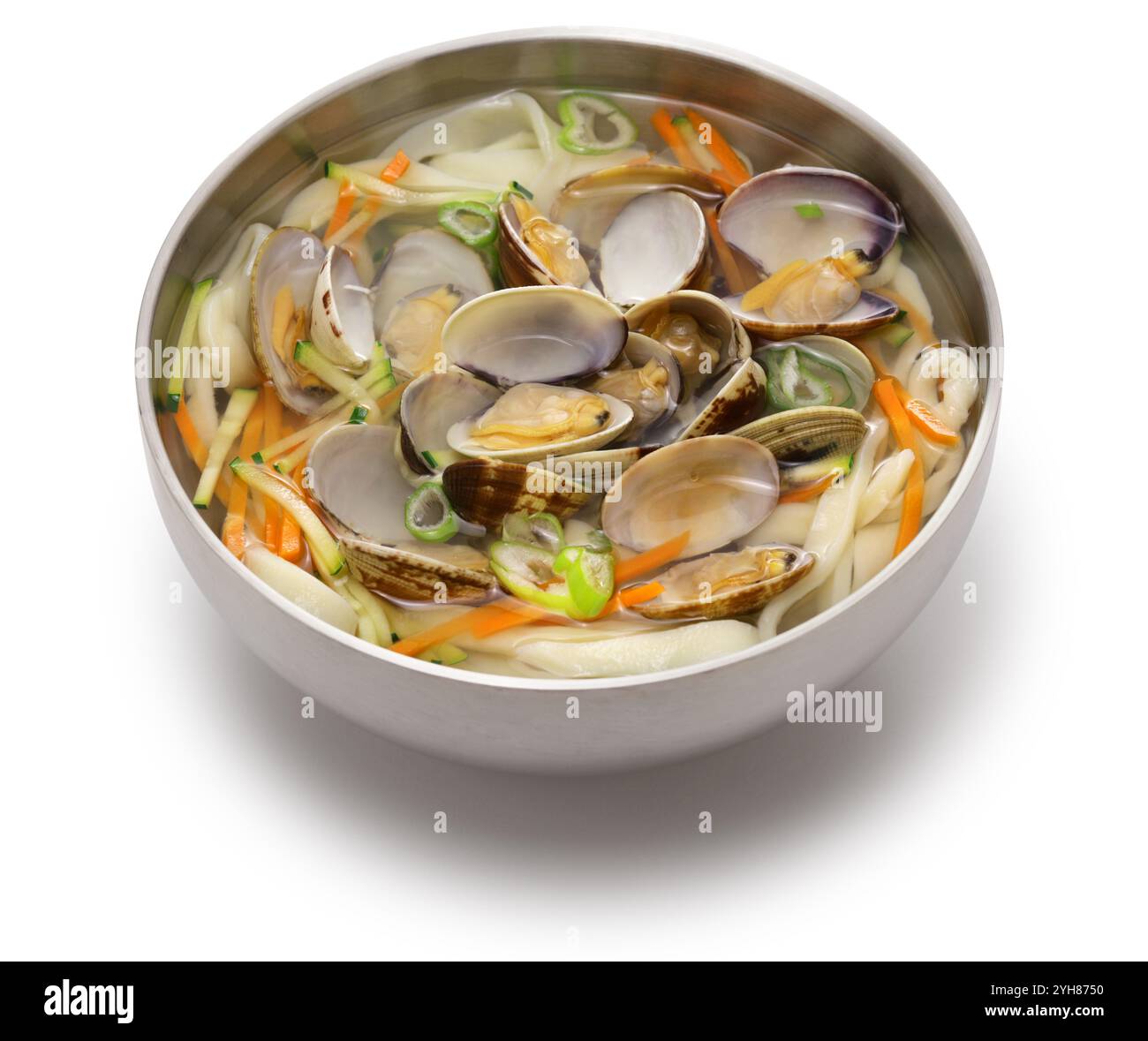 Bajirak Kalguksu ( knife cut noodle soup with short neck clam and ...