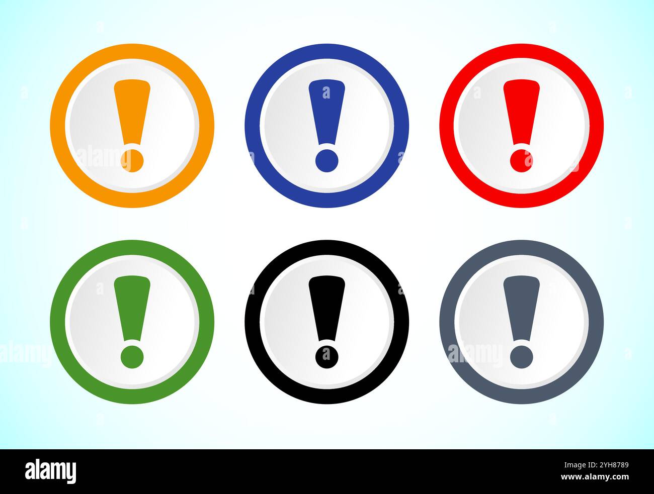Exclamation mark icon design, Caution and warning icon set Stock Vector ...