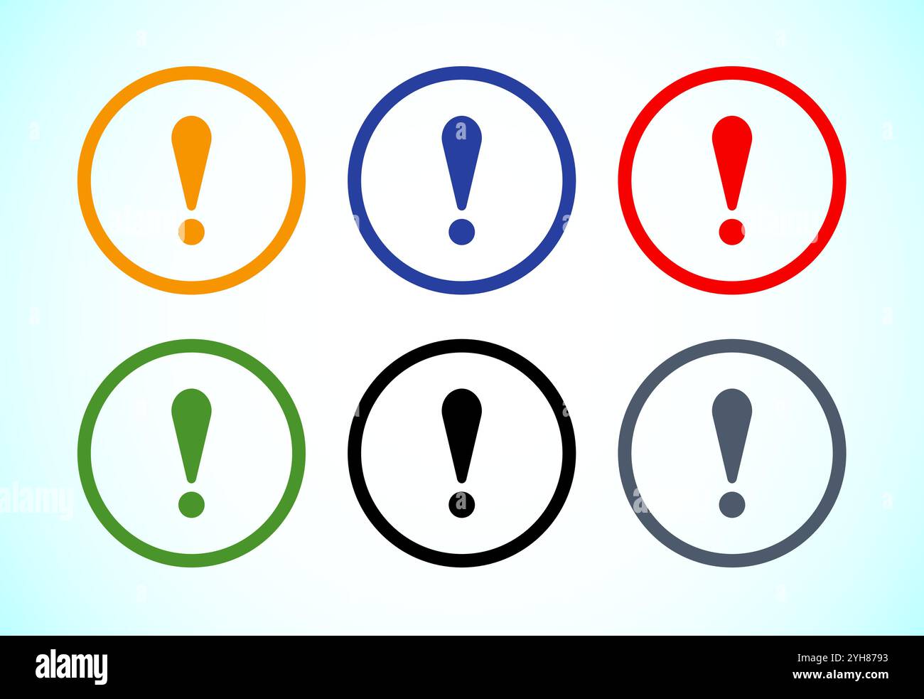 Exclamation mark icon design, Caution and warning icon set Stock Vector ...