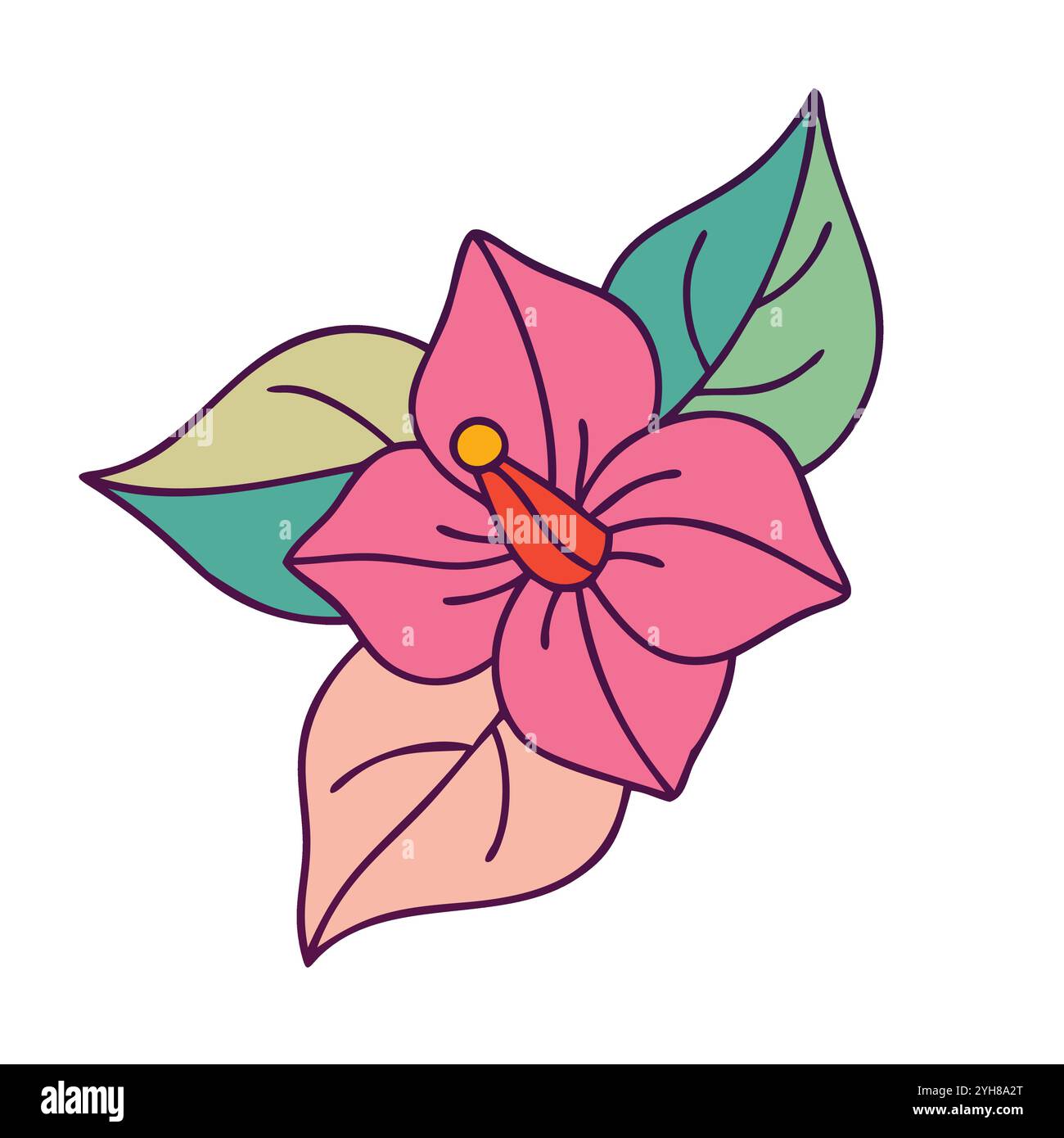 vector illustration of a bougainvillea flower, for floral designs ...