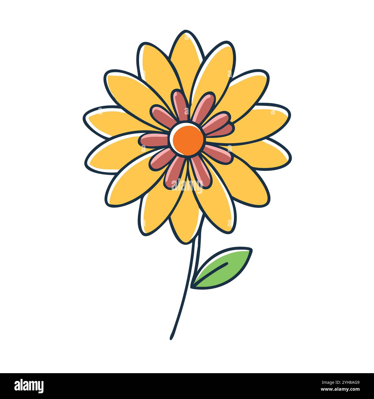 vector illustration of a coreopsis flower, for floral designs ...