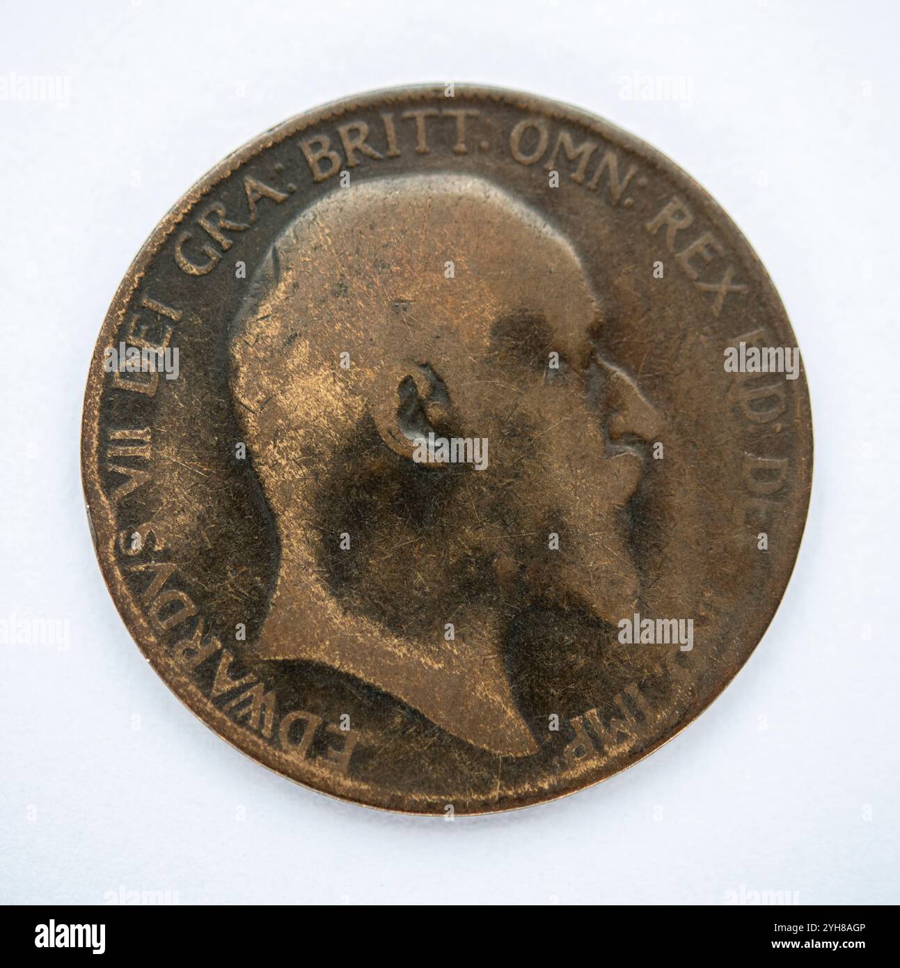 British King Edward VII one penny coin dated 1907 Stock Photo - Alamy
