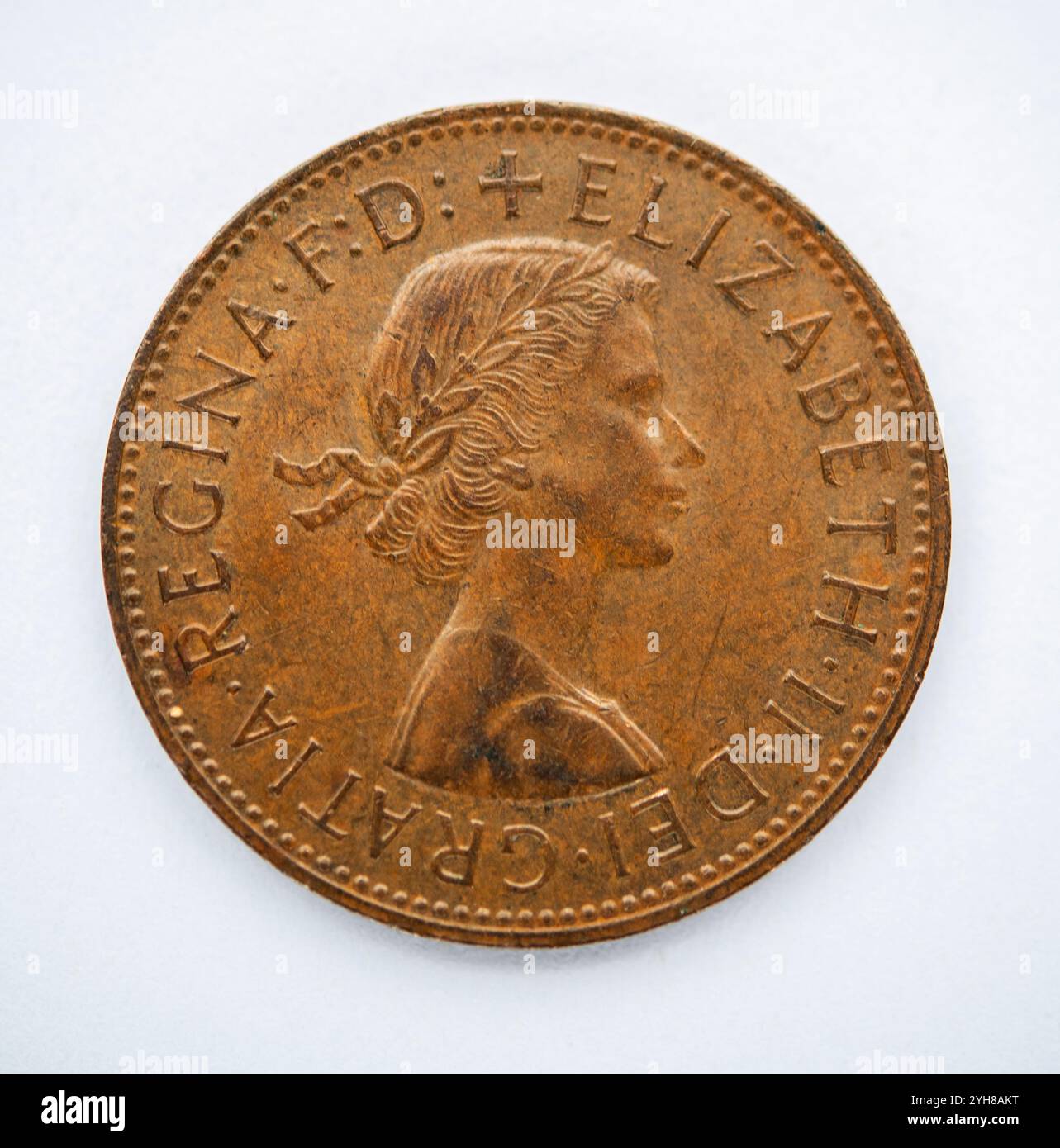 Queen Elizabeth II one penny coin dated 1967 Stock Photo - Alamy