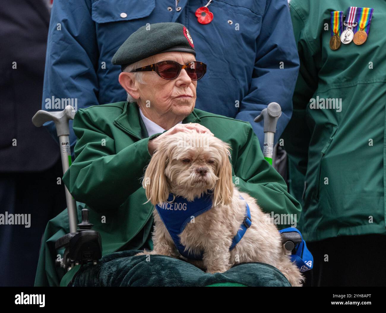 Veteran from Womens Royal Army Corps, with her service dog, on ...