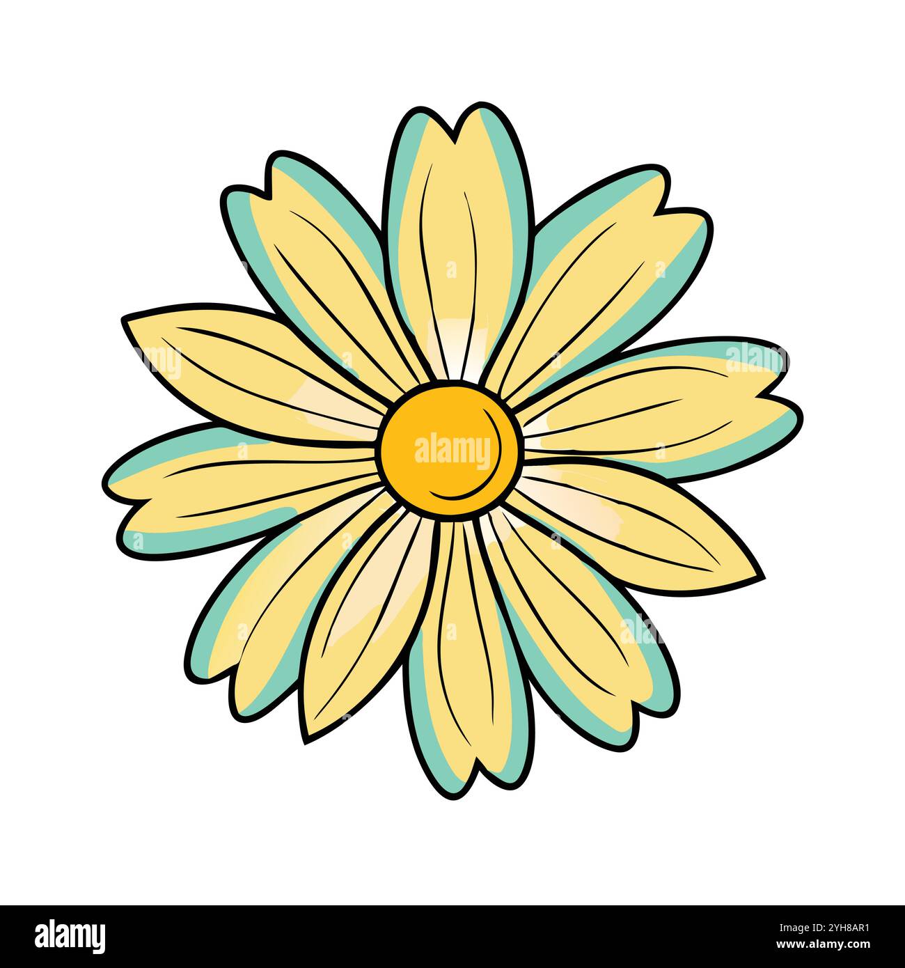 vector illustration of a coreopsis flower, for floral designs ...