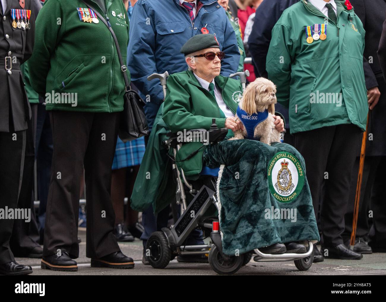Veteran from Womens Royal Army Corps, with her service dog, on ...