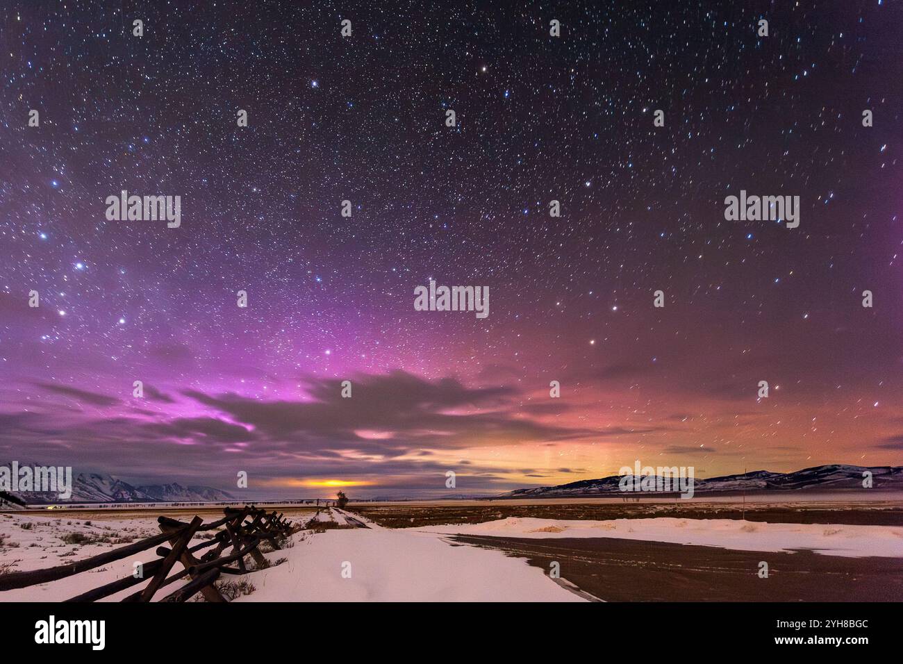 The northern lights shining brightly in the night sky over Antelope ...