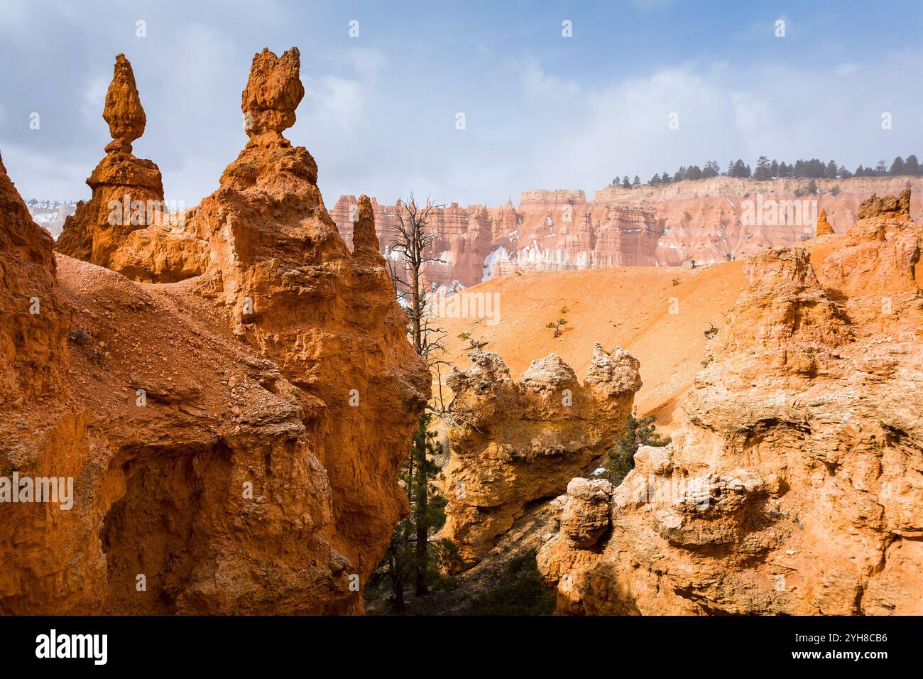 Hoodoos made of the Claron Formation rising above the landscape along ...