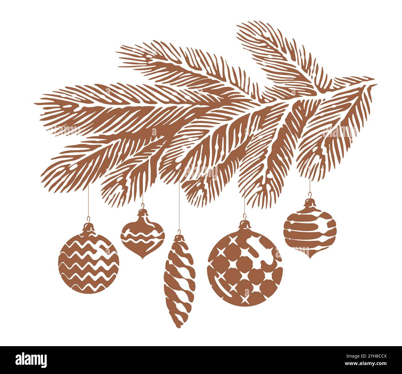 Christmas tree balls decoration Cut Out Stock Images & Pictures - Alamy