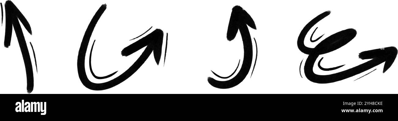 Various hand-drawn arrows illustrate direction and movement creatively ...