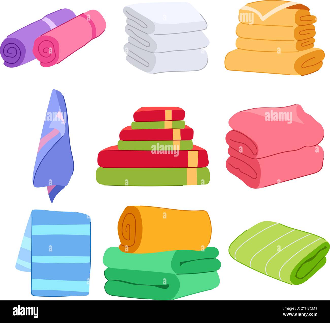 spa towel set cartoon vector illustration Stock Vector Image & Art - Alamy