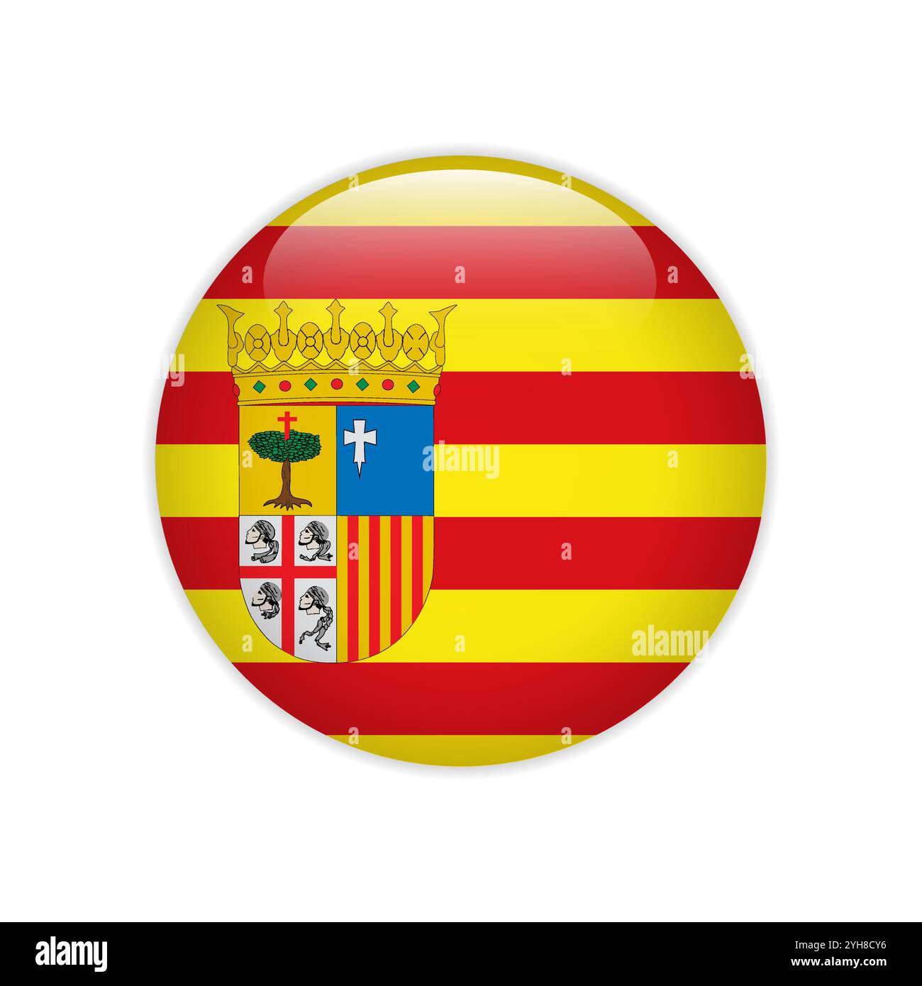 Flag Aragon button Stock Vector Image & Art - Alamy