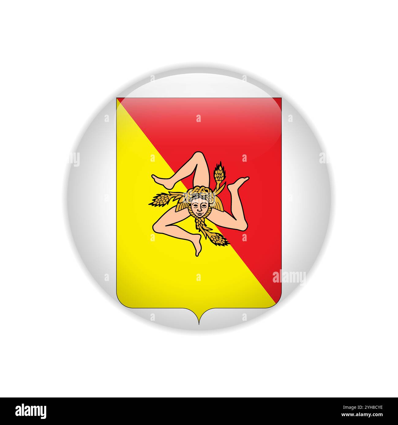 Flag Coat of arms of Sicily on button Stock Vector Image & Art - Alamy