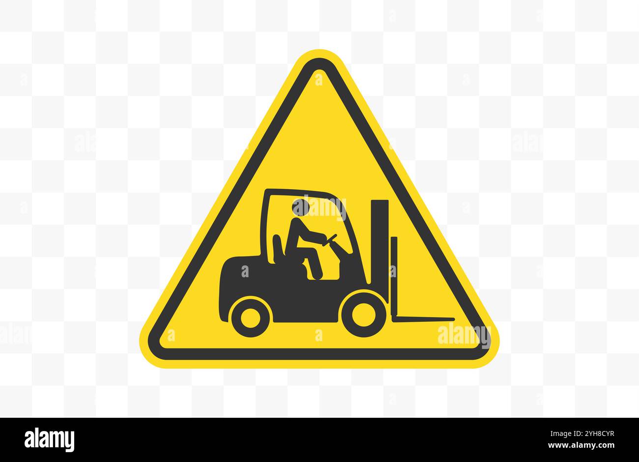 Caution Fork truck, forklift icon symbol. Logistic warning forklift ...