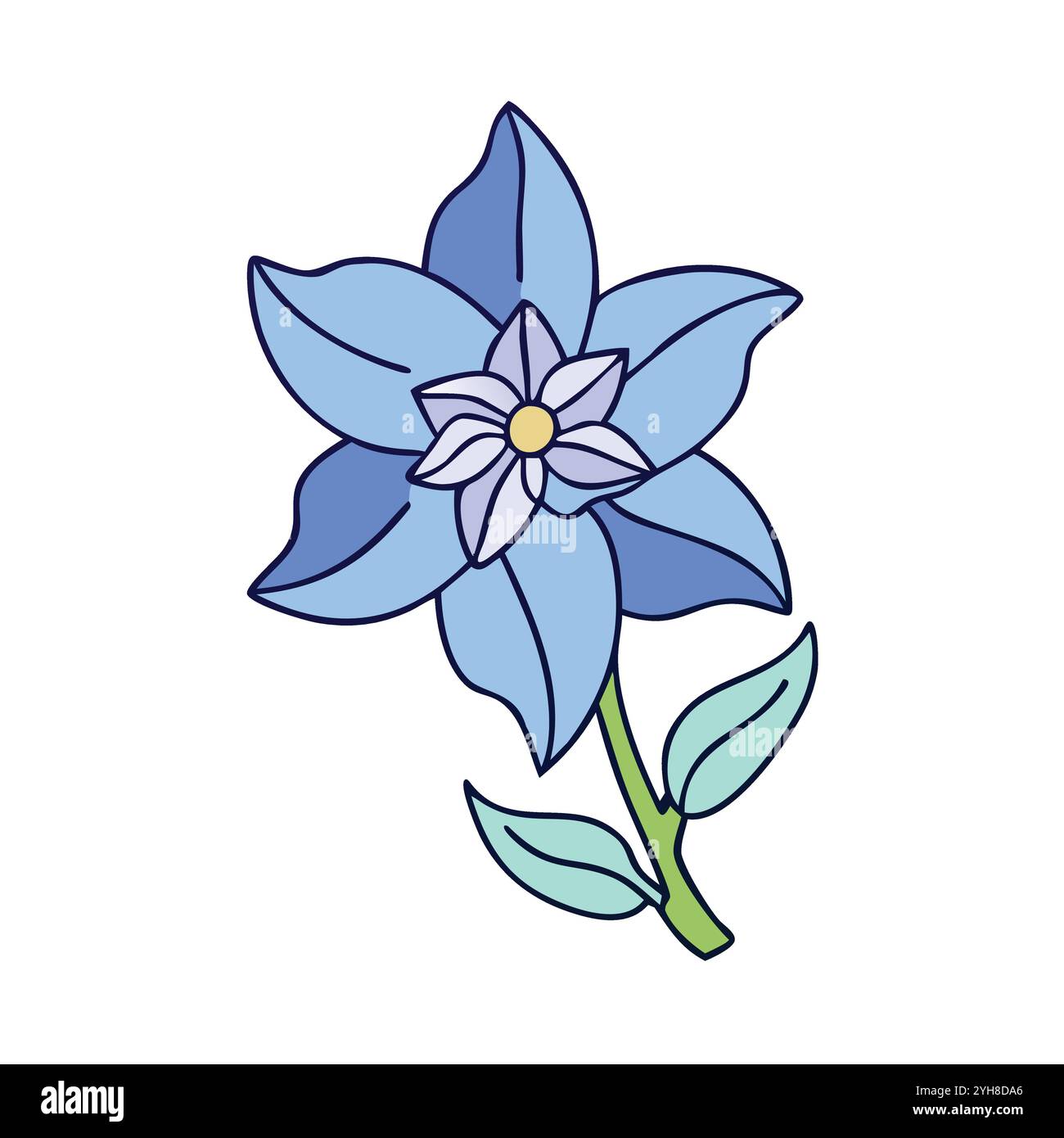 vector illustration of a delphinium flower, for floral designs ...