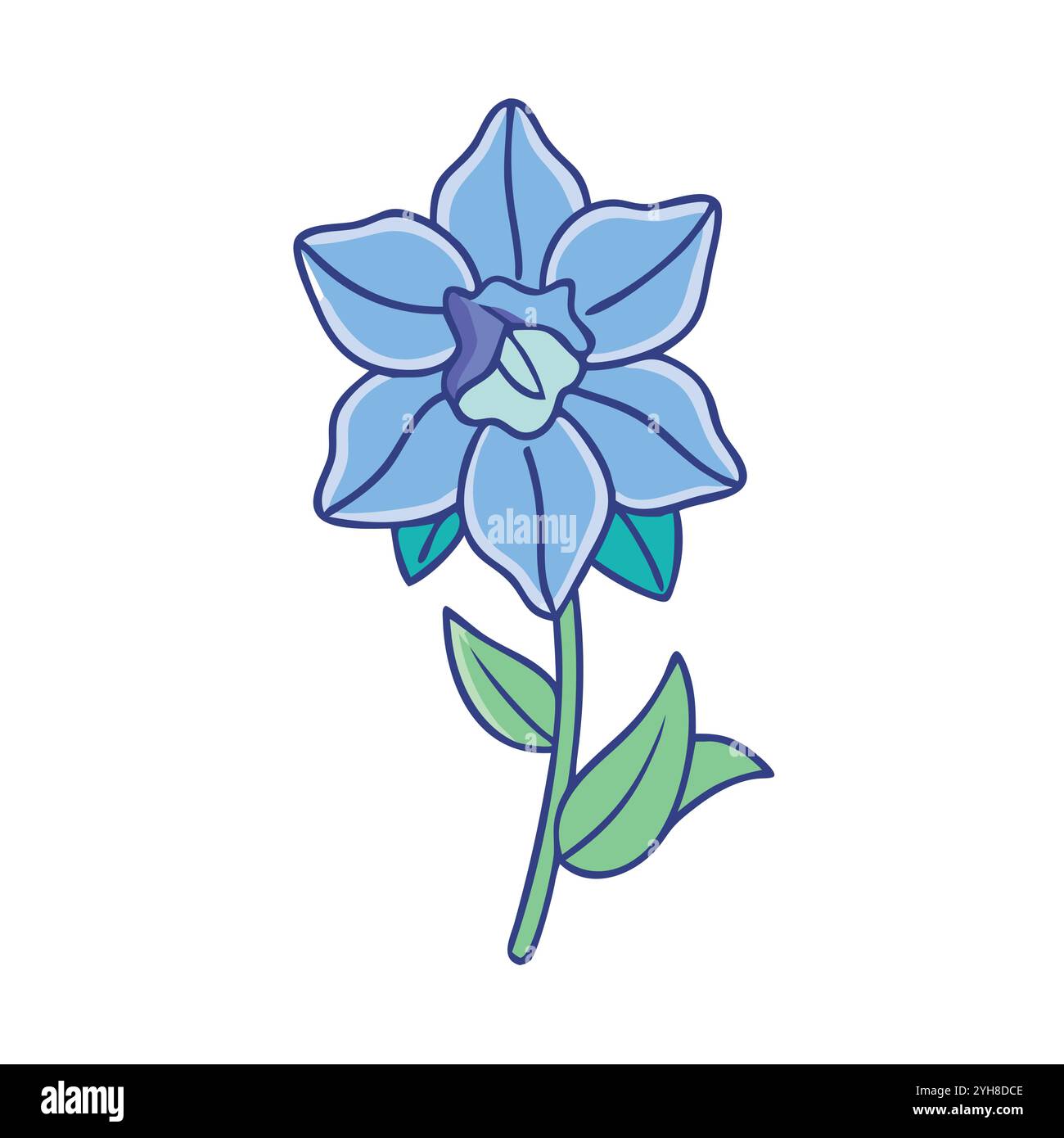 vector illustration of a delphinium flower, for floral designs ...