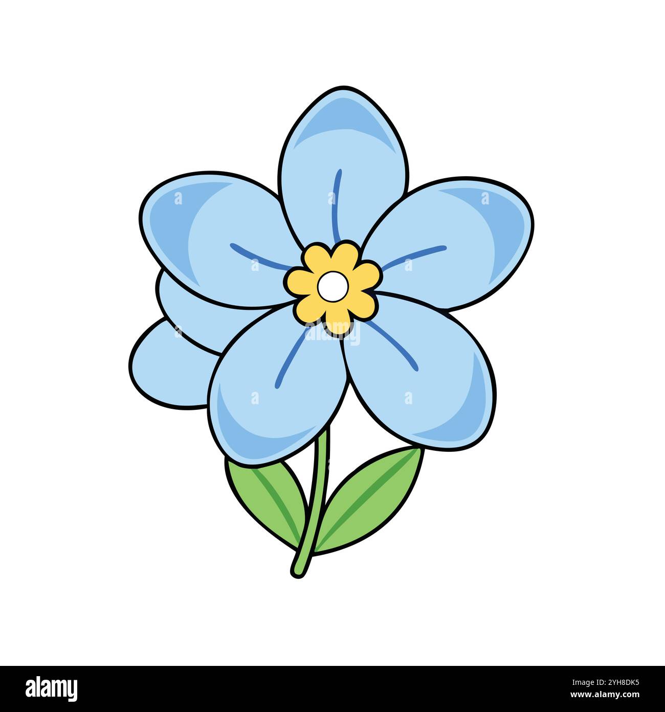 vector illustration of a forget me not flower, for floral designs ...