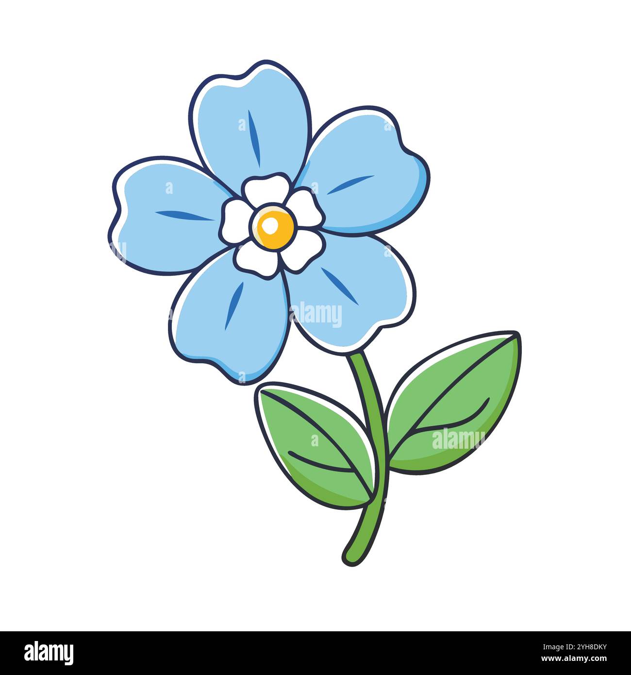 vector illustration of a forget me not flower, for floral designs ...