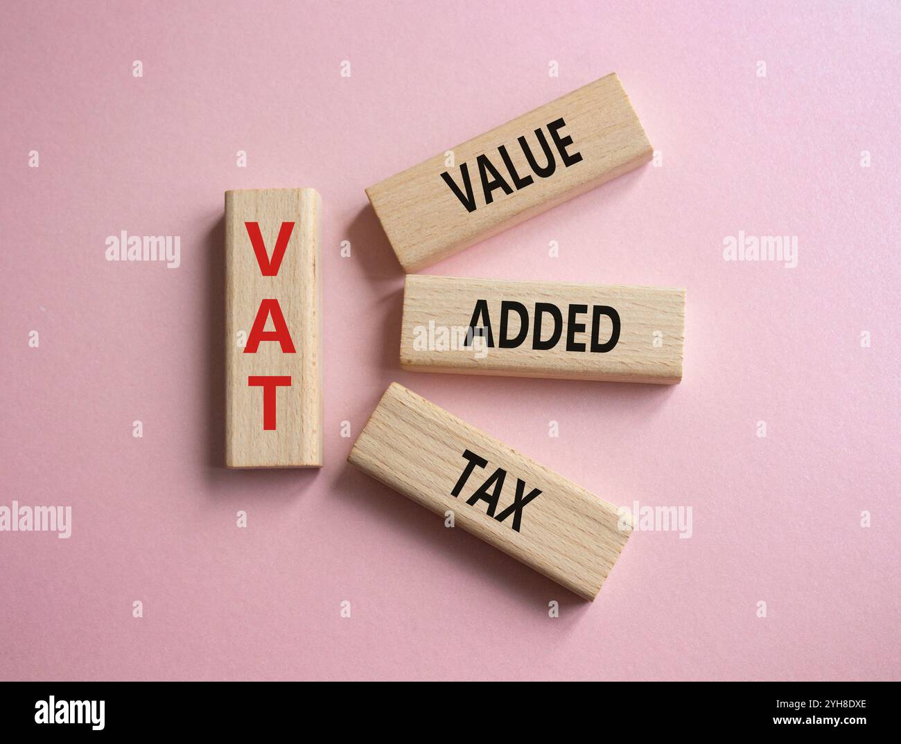 VAT - Value Added Tax symbol. Wooden cubes with word VAT. Beautiful ...