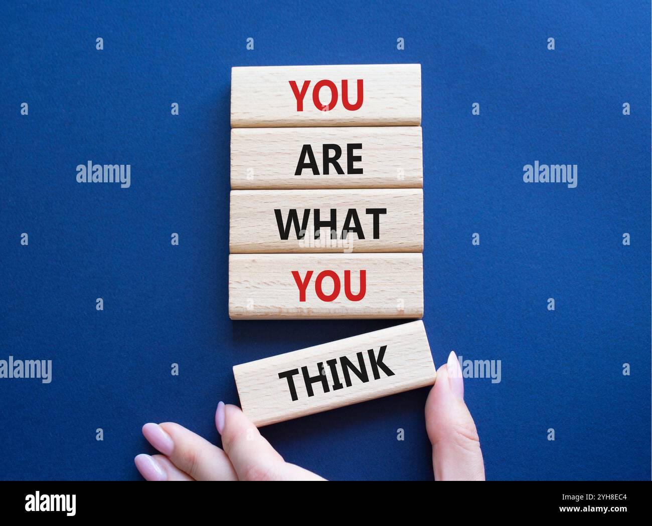 You are what you think symbol. Wooden blocks with words You are what ...