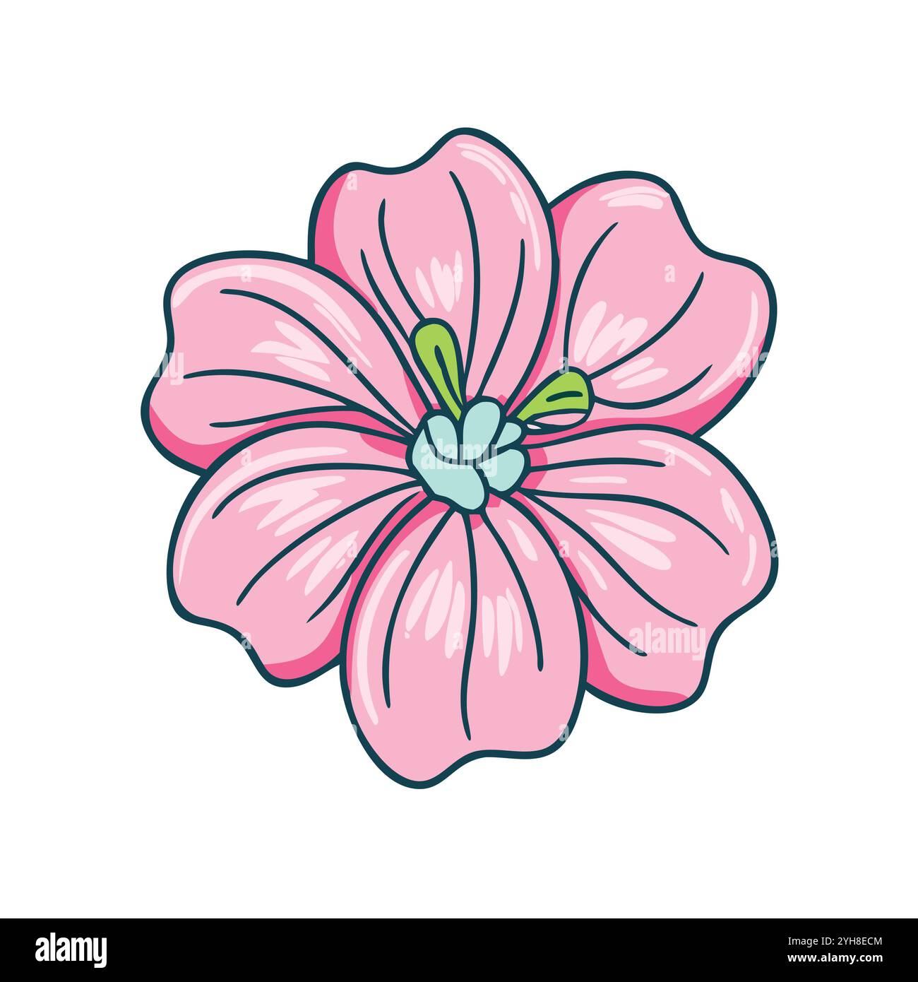 vector illustration of a geranium flower , for floral designs ...