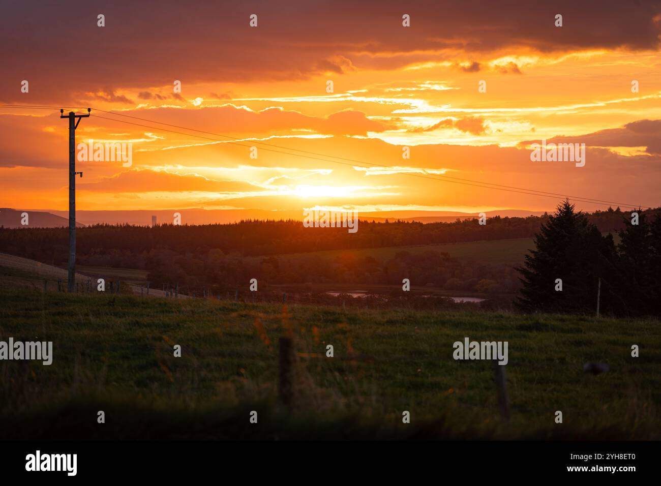 Sunrise outside of Alness in the Scottish highlands Stock Photo - Alamy