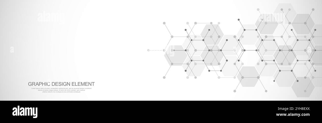 Abstract design element with geometric background and hexagons shape pattern for banner or ...