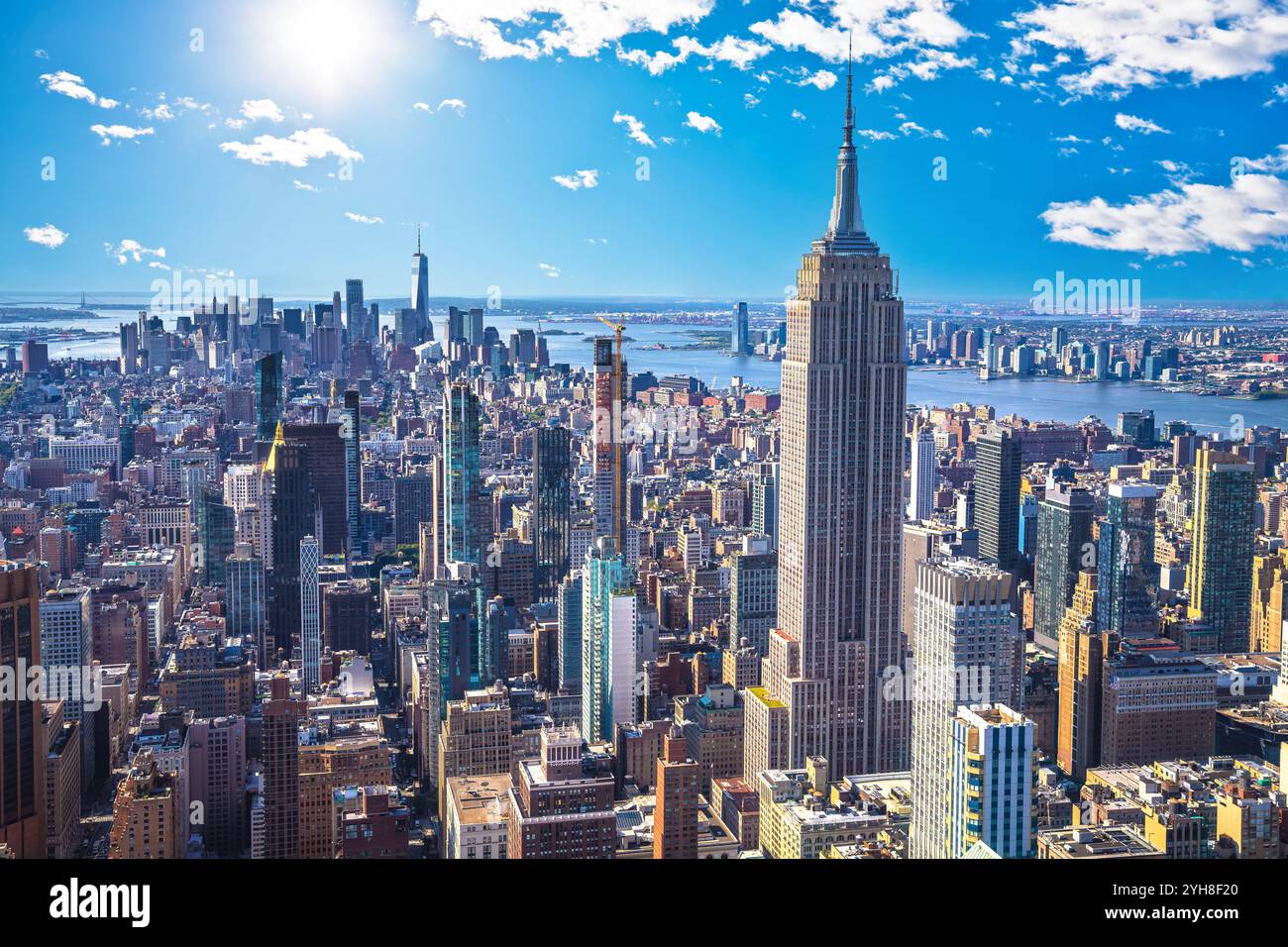 New York city Manhattan epic skyline panoramic view, largest city of ...