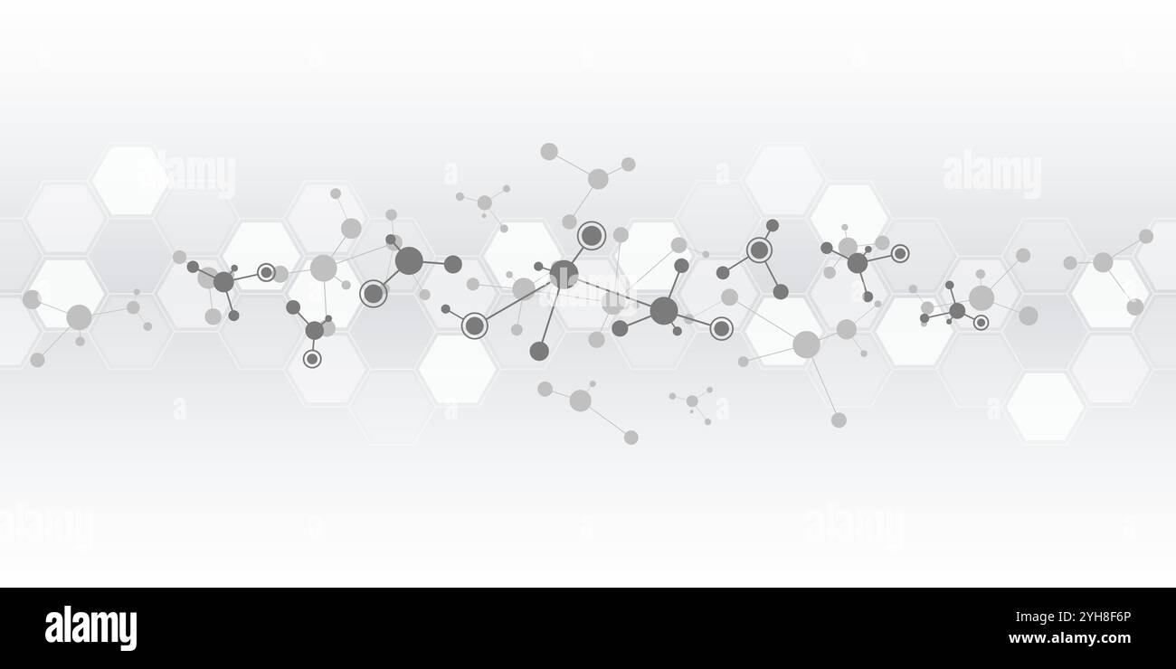 Vector illustration of molecular structure and genetic engineering ...