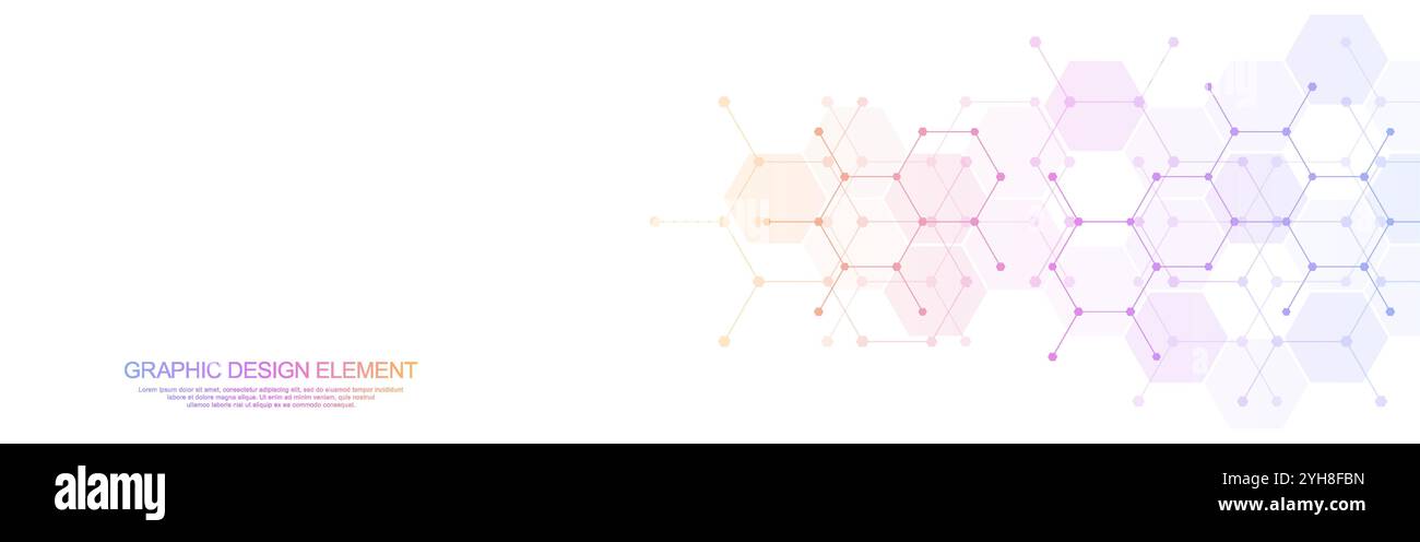 Abstract design element with geometric background and hexagons shape pattern for banner or ...